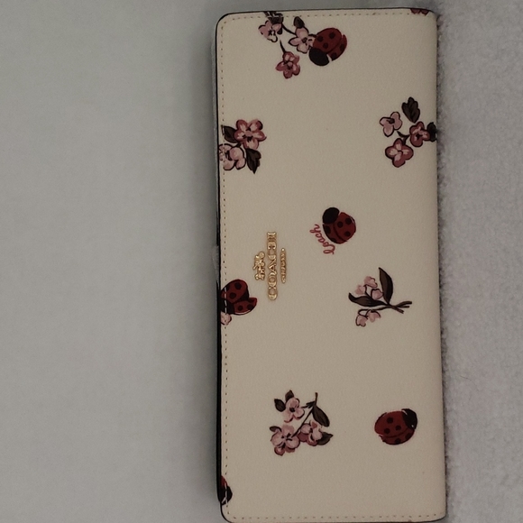 Coach | Bags | Coach Nwt Womens Slim Wallet With Ladybugs Floral Print ...